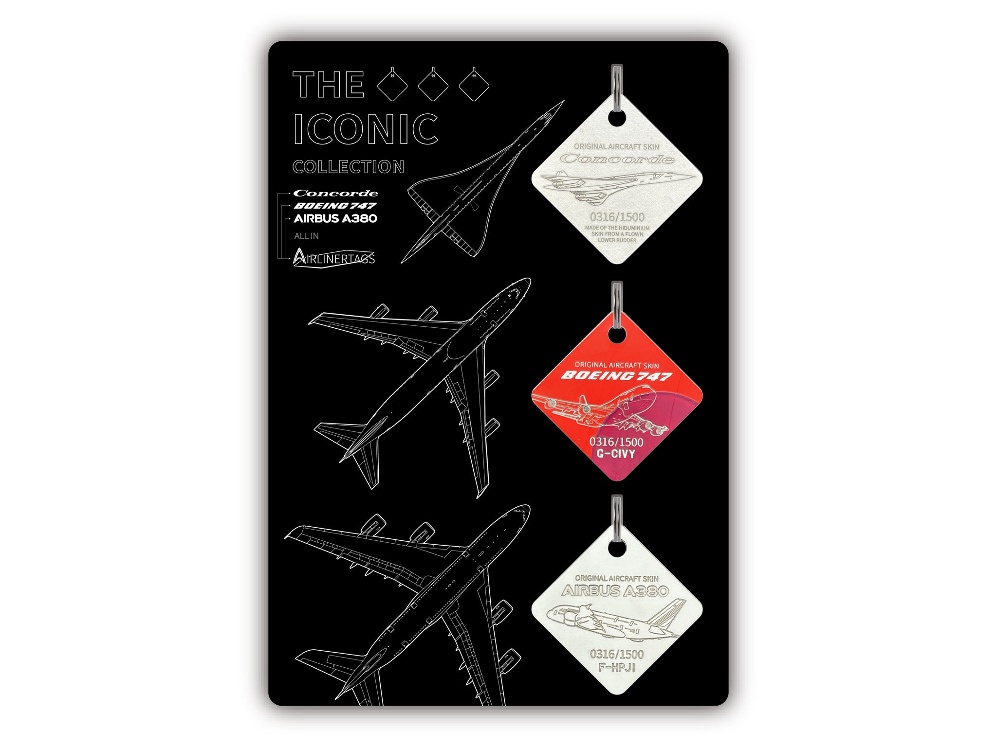 The Iconic Collection in Acrylic Display --- Airlinertags